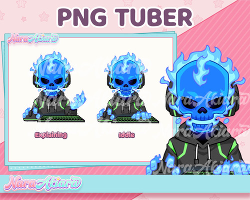 Beyond the Ordinary of Our Brilliance PNG Tuber Skull Blue Fire for ...