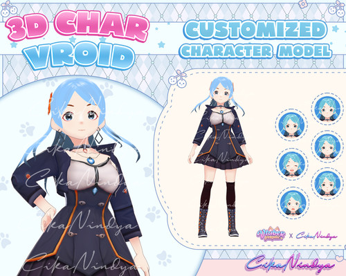 VTuber Model 3D Anime Girl in Gumi Inspired Fantasy Dress for Live ...