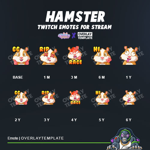 Hamster Emotes Pack Adorable and Playful Emotes to Bring Cuteness to ...