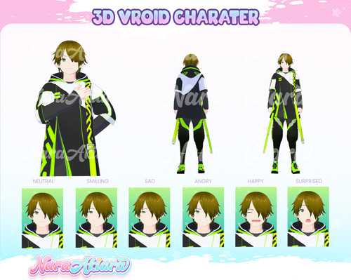 Enter a Digital Wonderland with a 3D Vroid Yuta Cyberpunk Anime Male ...