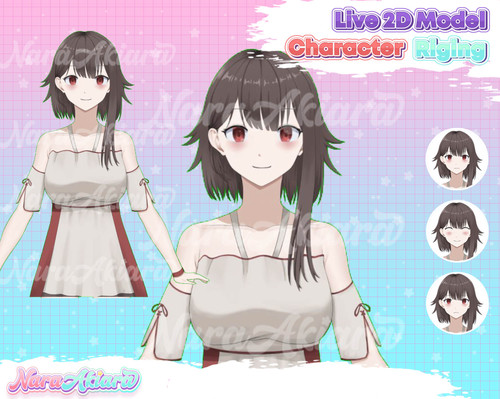 Express Your Style with the Anime Brown Short Hair Girl Vtuber Live2d ...