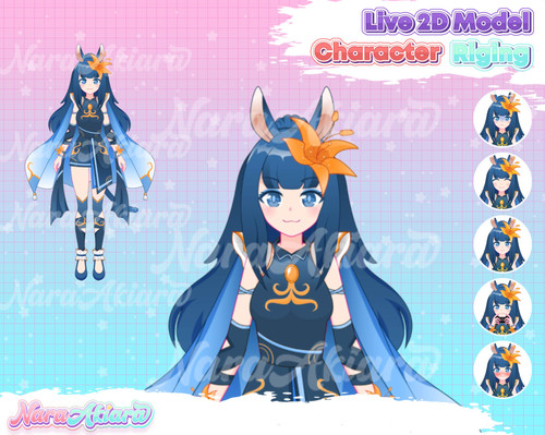 Dive into Adventure with our Blue Sea Costume Anime Girl Live2D VTuber ...