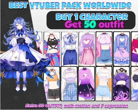 Discover Endless Style Possibilities with Customizable VTuber Live2D ...
