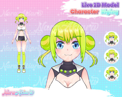 Enchanting Vtuber Live2d Model Anime Striking Green and Mysterious ...