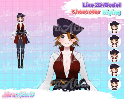 Elevate Your Streams with Our Vtuber Live2D Anime Pirate Girl Models ...