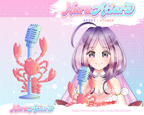 Stand Out Your Live Streaming with Crab Mic Vtuber Assets | Vtubergraphic