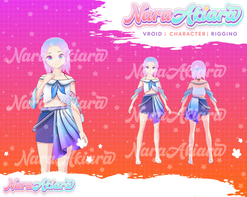 Colorful 3D Vroid Models: Vibrant Pink and Blue-Haired Anime Girls ...