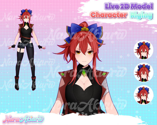 Capture Attention with Stunning Vtuber Live2D Model Red Braided Hair ...