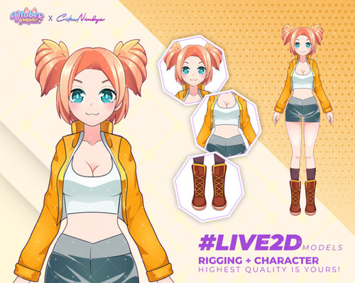 Fantasy Realm VTuber: Enchanting Live2D Model with Anime Yellow Jacket ...