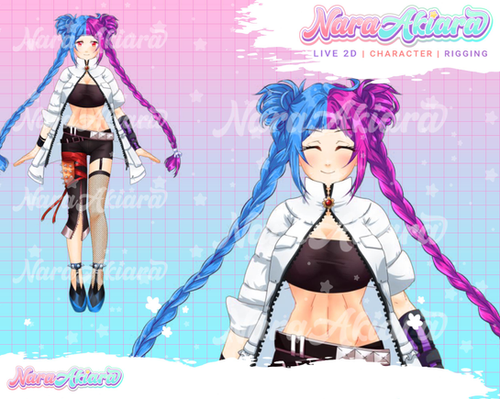 Futuristic Vtuber Live2d Model Cyberpunk Anime Girl | Vtubergraphic