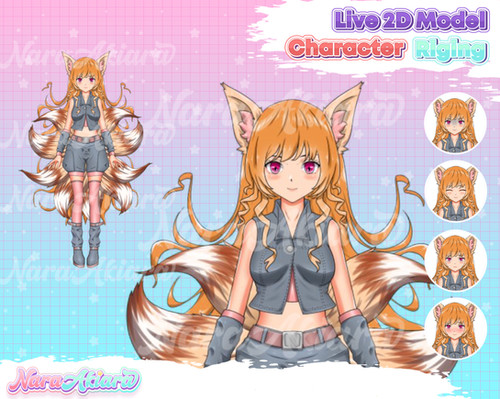 Unleash Your Creativity with Our Fox Tail Girl Vtuber Live2D Models ...