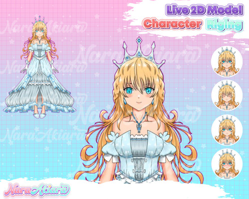 Experience Royalty with Vtuber Live2d Model Anime Girl Queen in Long ...