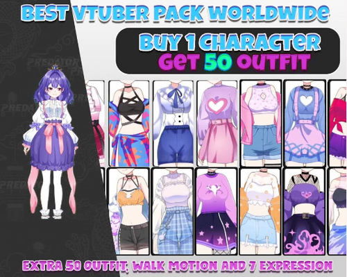 Revamp Your VTuber’s Wardrobe with a 50-Outfit Live2D Pack for ...