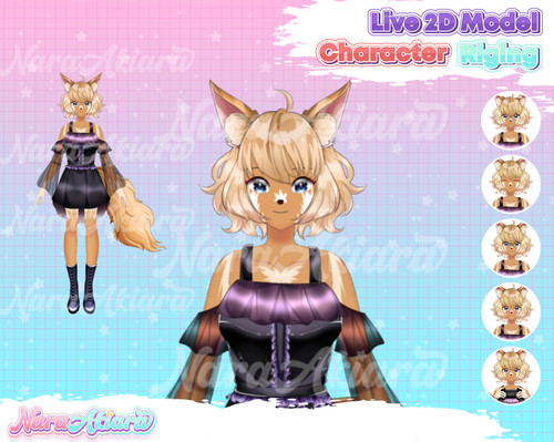 Embrace the Wild with Vtuber Live2d Model Anime Wolf Furry Girl for ...
