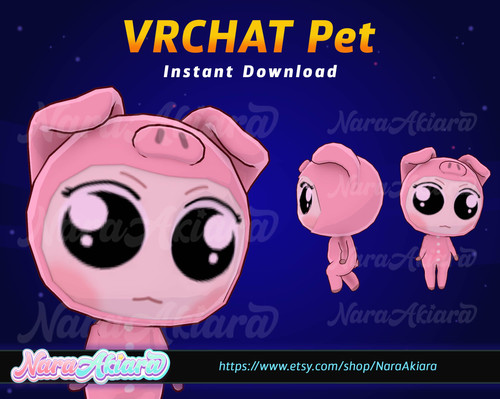 Cute Chibi Piggy VRChat Pet: Enhance Your Gaming Experience | Vtubergraphic