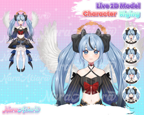 Experience Heavenly Streams with Our Blue Angel Girl Vtuber Live2D ...
