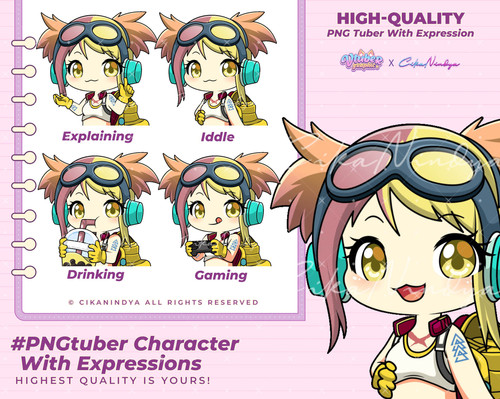 Customizable PNG Tuber Character Chibi Base 1 for Streaming Adventures ...