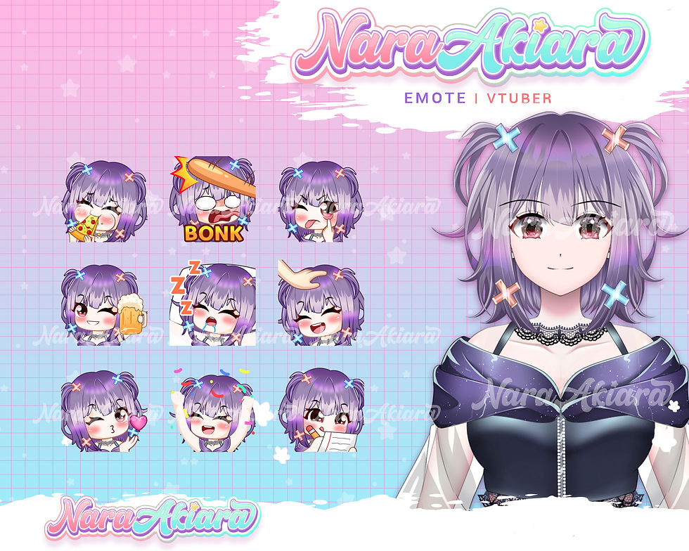Vtuber Twitch Emotes Badges & Stickers Custom Design by Vtubergraphic