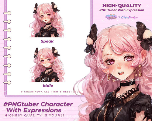 Add Glamour to Your Streams with PNG Tuber Beauty Girl | Vtubergraphic