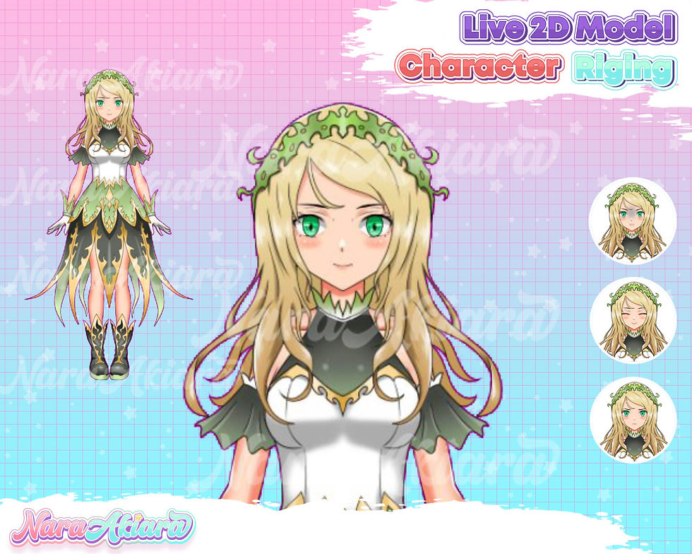 Unleash Your Imagination with the Vtuber Live2d Model Anime Green Fairy ...