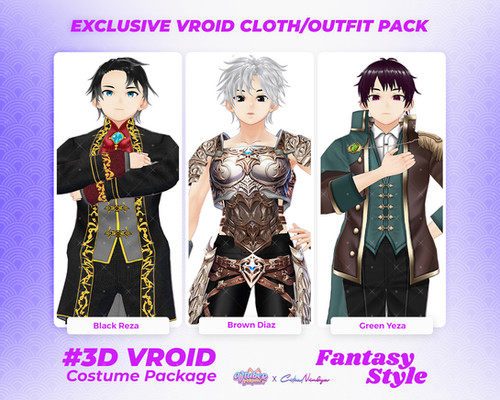Heroic Fantasy Male Outfit Pack for 3D VRoid Models – Stylish Avatar ...
