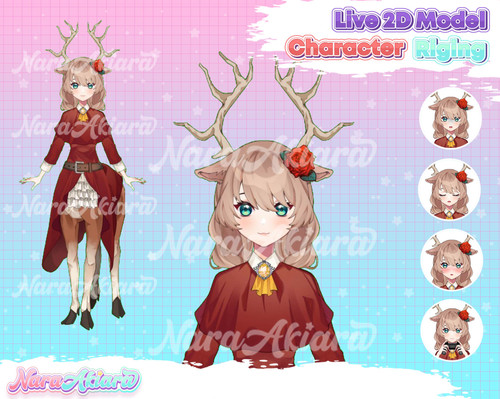 Embrace Nature's Beauty with Vtuber Live2d Anime Girl Chital Deer for ...
