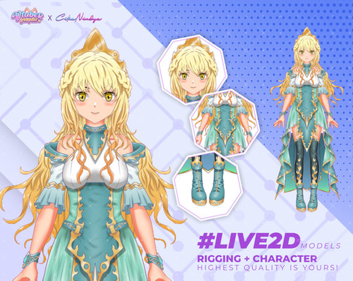 Royal Princess Live2D VTuber Model with Blonde Hair - Streaming ...