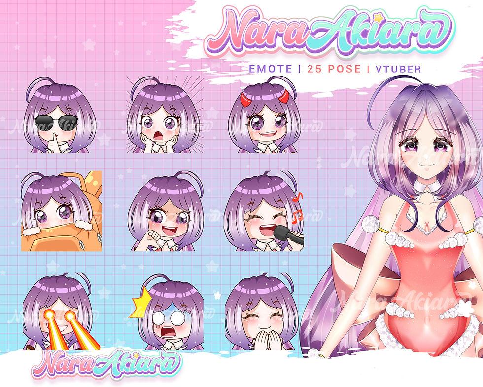 Vtuber Twitch Emotes Badges & Stickers Custom Design by Vtubergraphic