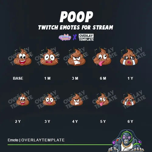 Poop Emotes Pack Funny and Quirky Emotes to Bring Humor to Your ...