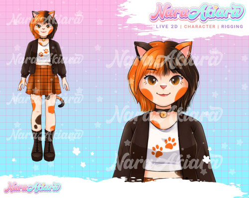 Embrace the Wild with Vtuber Live2d Tiger Girl for Streamer | Vtubergraphic