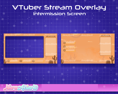 Mystical Desert Theme Animated Overlay Screen for Streamers | Vtubergraphic