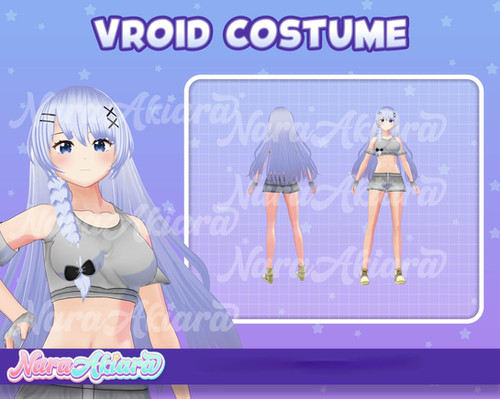 White Tank Top Set Unique 3D Vroid Outfits to Elevate Your VTuber ...