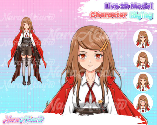 Experience the Valor of the Samurai with our Live2D Red Cape Girl ...