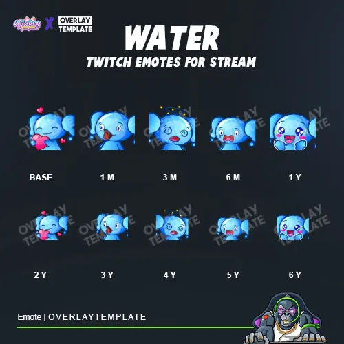 Water Emotes Pack Refreshing and Fun Emotes to Engage Your Streaming ...