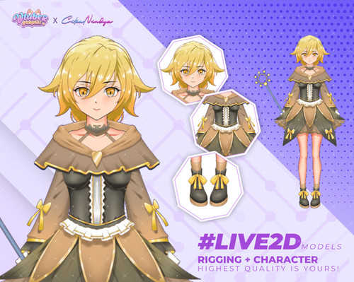Chic Short Blonde Hair VTuber Character Live2D Model - Ideal for ...