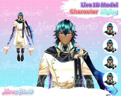 Elevate Your Vtuber Experience with our Anime Blue Hair Male Live2D ...
