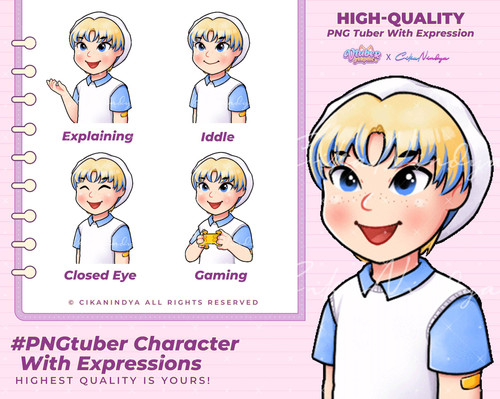Creative PNG Tuber Character - Ideal for Dynamic Streaming | Vtubergraphic