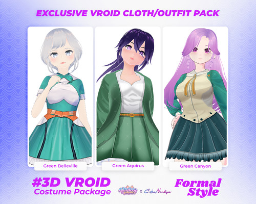 Elegant Formal Girl Outfit Pack for 3D VRoid – Sophisticated Virtual ...