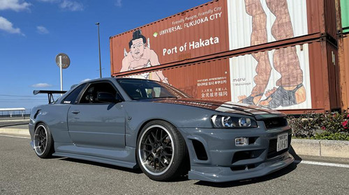 URAS Skyline R34 Super Wide Front Fender 75mm Set | AlphaProject Imports