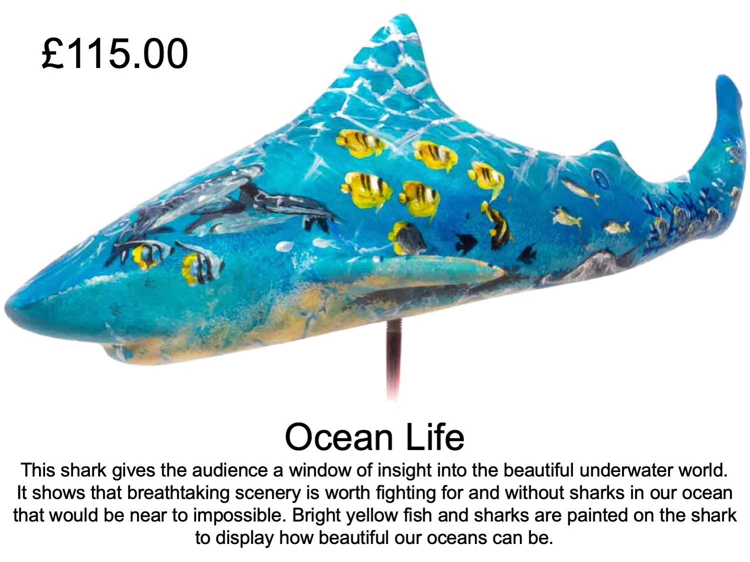 Sculpture Hand-painted Supporting Marine Conservation Shark Sculptures ...