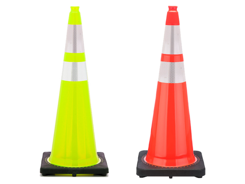 36" Traffic Cones - Black Base | Axiom Rail Training