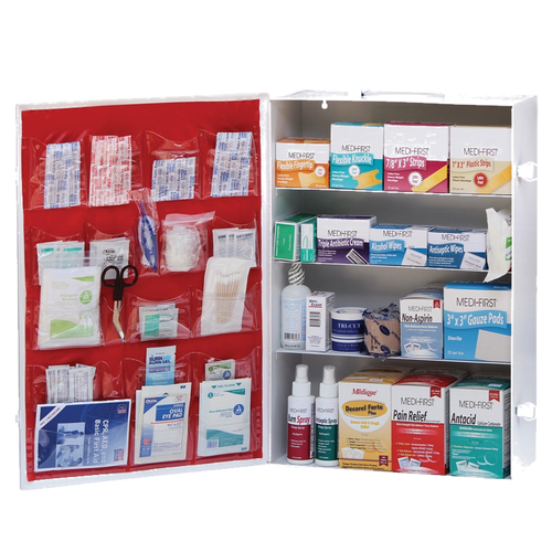 4-Shelf 1,104-Piece Industrial Steel First Aid Kit Cabinet | Axiom Rail ...