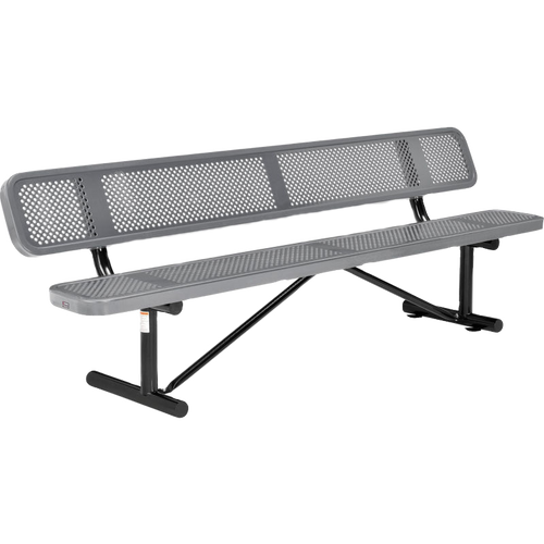 8 ft. Outdoor Steel Picnic Bench with Backrest | Axiom Rail Training