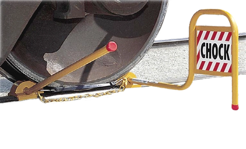 Dbl Railroad Wheel Chock with Flag | Axiom Rail Training