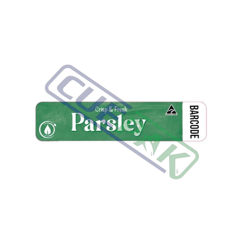 Parsley Stickers With Barcode | 100 Labels Per Roll | CUE BR Plastics
