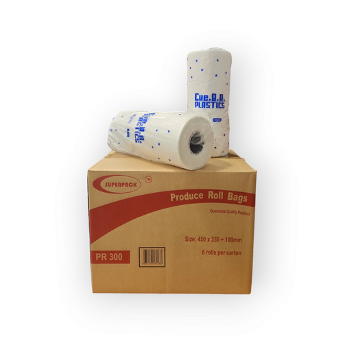 SuperPack Produce Rolls | 300 Bags Per Roll | 6 Rolls Per Carton | CUE ...