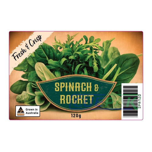 Spinach and Rocket Stickers 120g | 500 Labels Per Roll | CUE BR Plastics