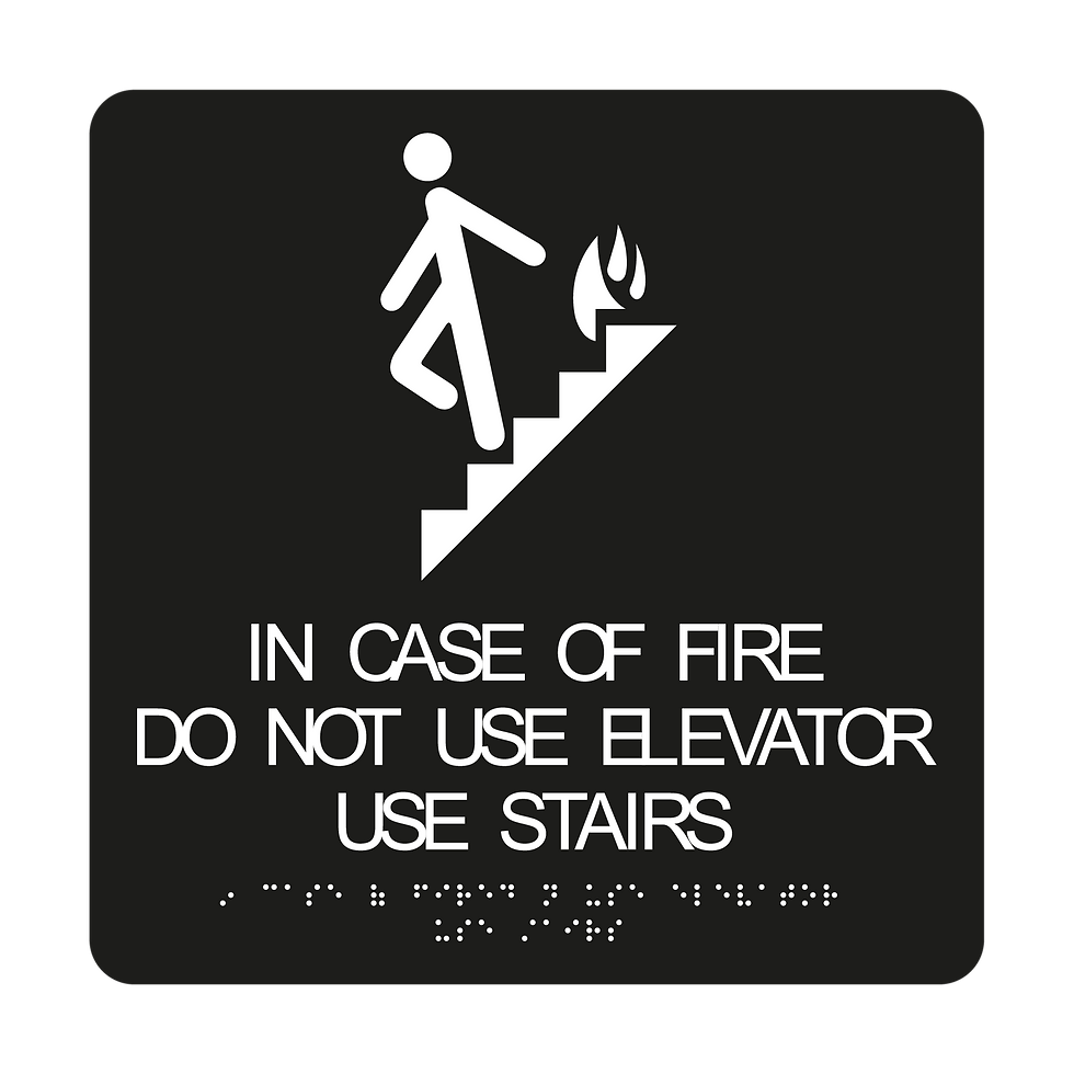 10"x10" In Case of Fire Do Not Use Elevator Sign | Koors Signs