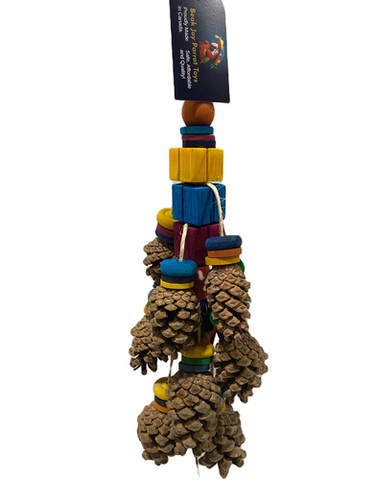 Pine cone and wood | Beak Joy Parrot Toys