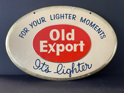 Old Export Celluloid Over Cardboard Sign - Cumberland, MD | VBC